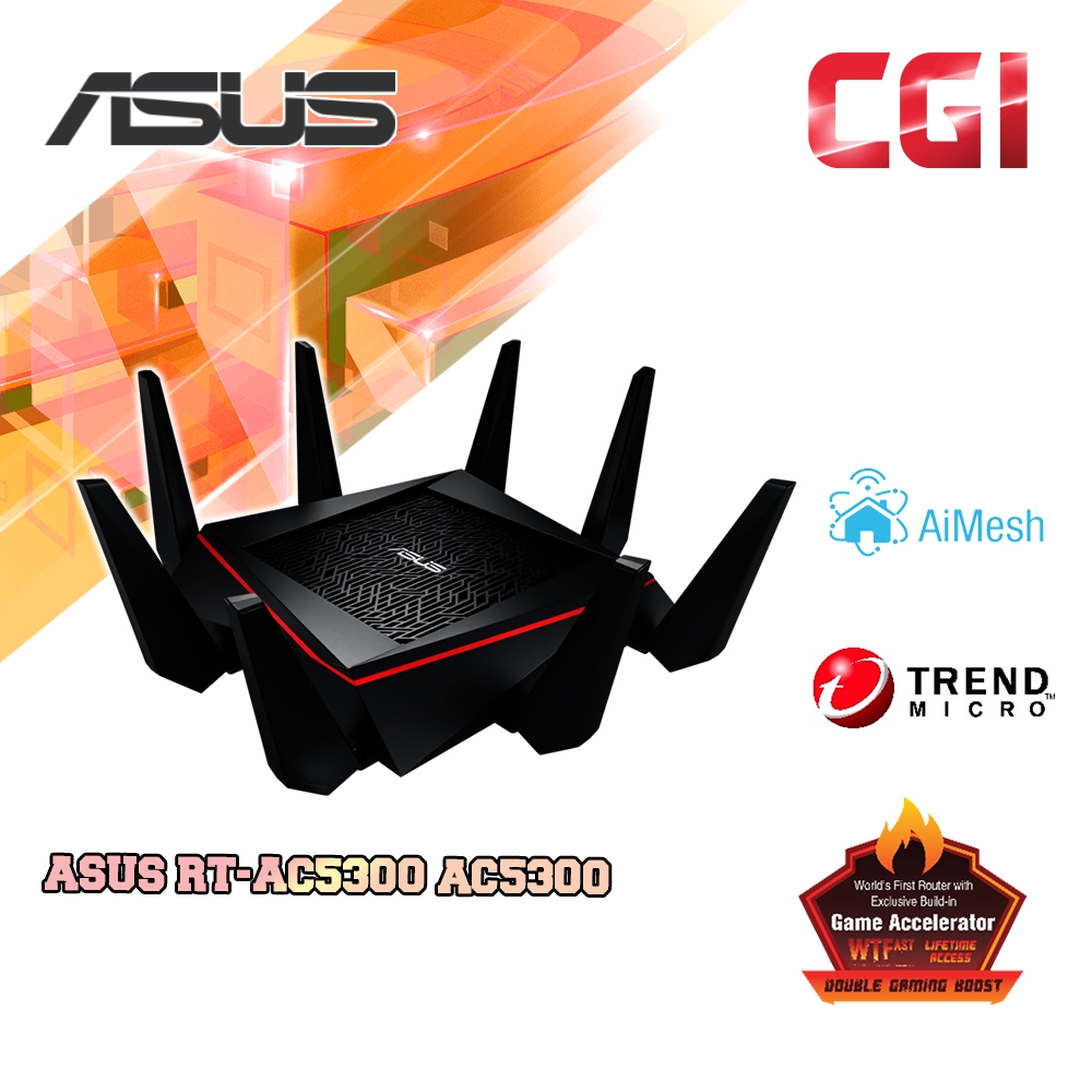 Asus RT-AC5300 AC5300 Tri-Band Gigabit WiFi Gaming Router (90IG0201 ...