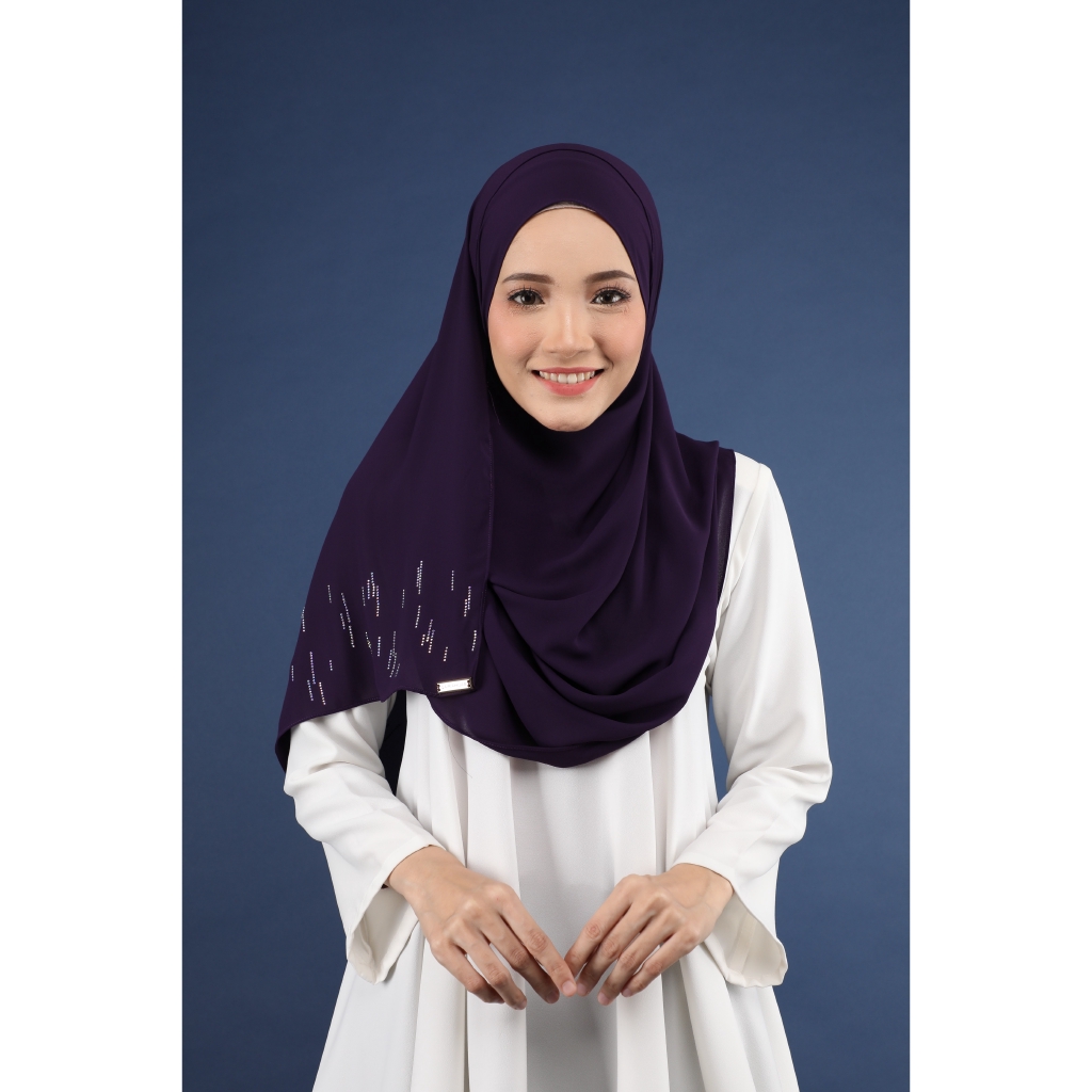 Qaira Hijab Elese - Dark Purple ES17 | Shopee Malaysia