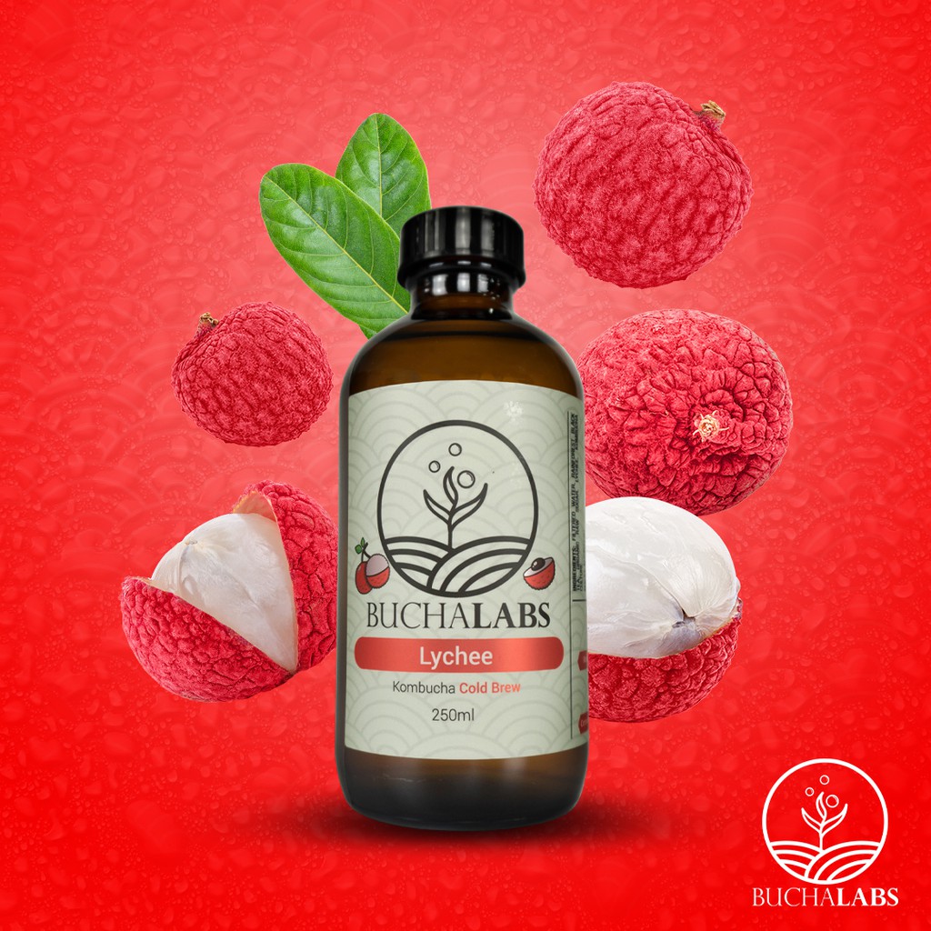 BuchaLabs Kombucha Lychee Flavour Probiotic Tea 250ml | Shopee Malaysia