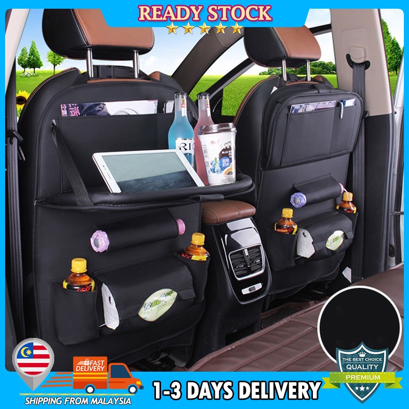 Leather Pad Bag Car Seat Back Organizer Foldable Organizer Holder with ...