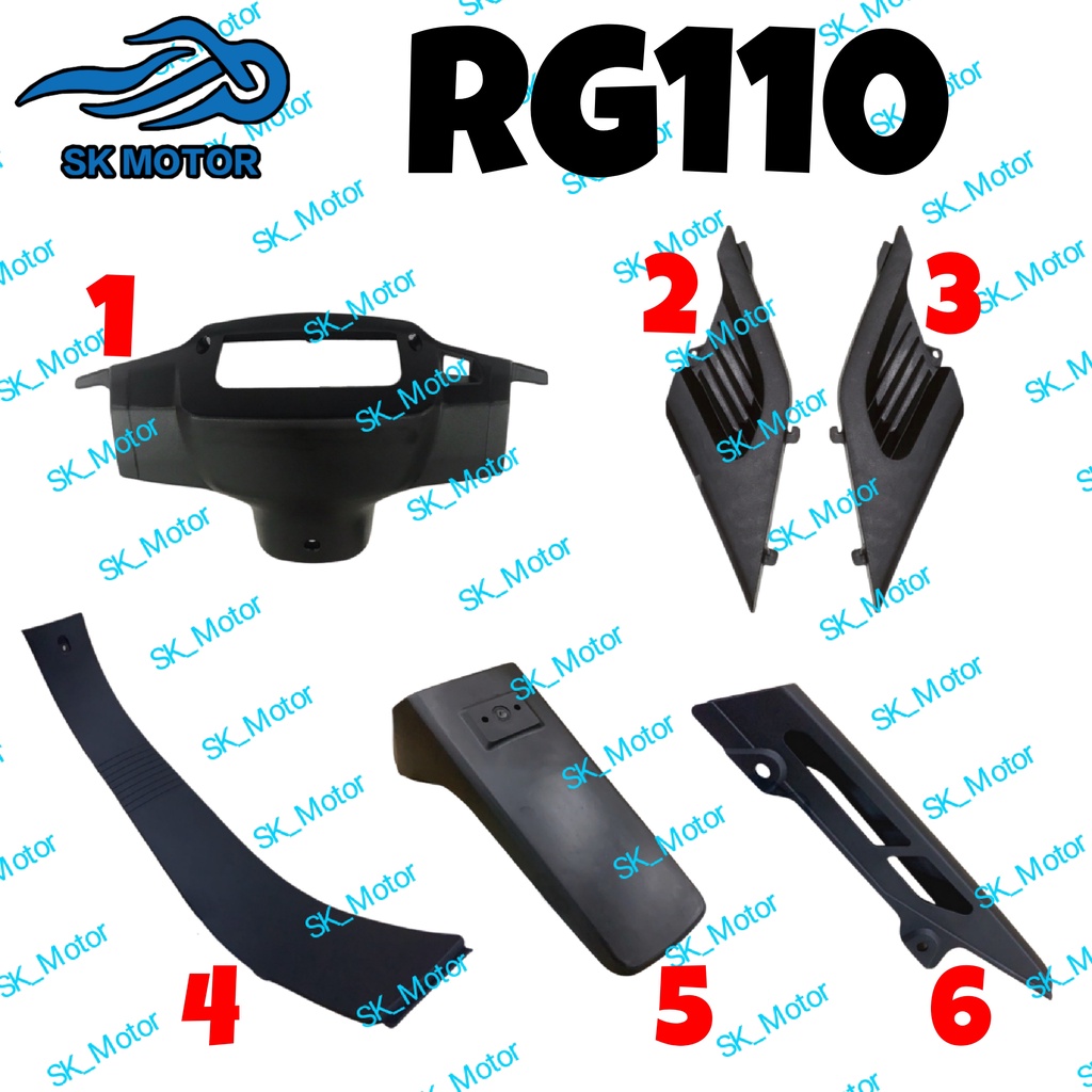 Suzuki RU RG 110 Sport Inner Cover Full Set / Kaver Hitam Meter Handle ...
