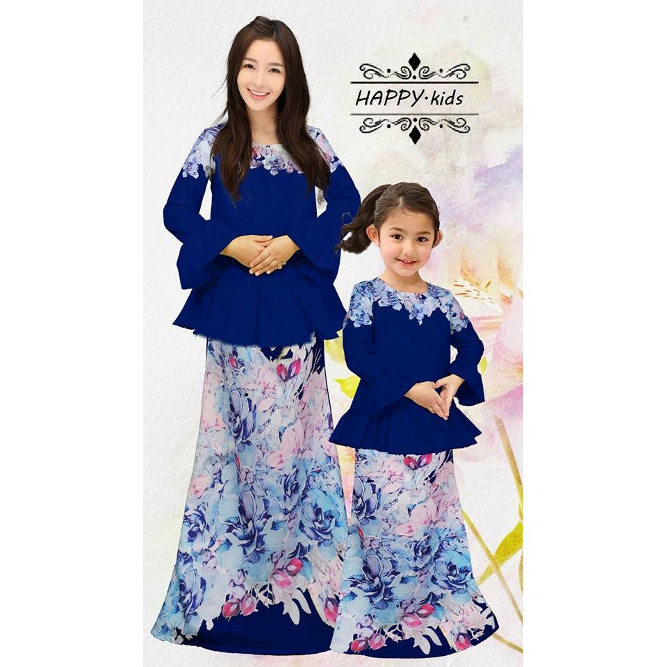 HAPPYkids™ MINAZ PEPLUM - BLUE ( SIZE 1-12Y & ADULT ) | Shopee Malaysia