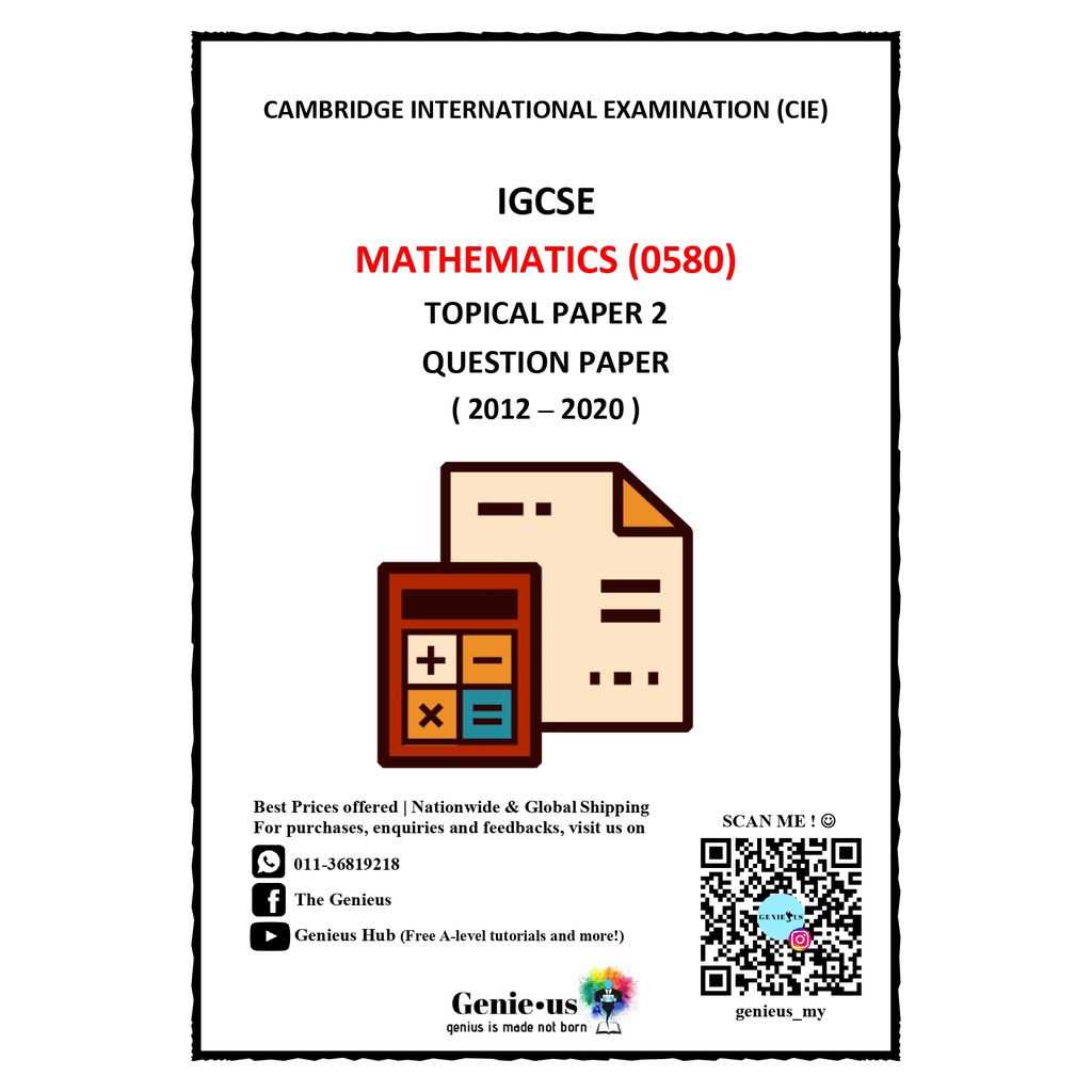 [Topical - Mathematics] Cambridge IGCSE Mathematics Past Year Papers ...