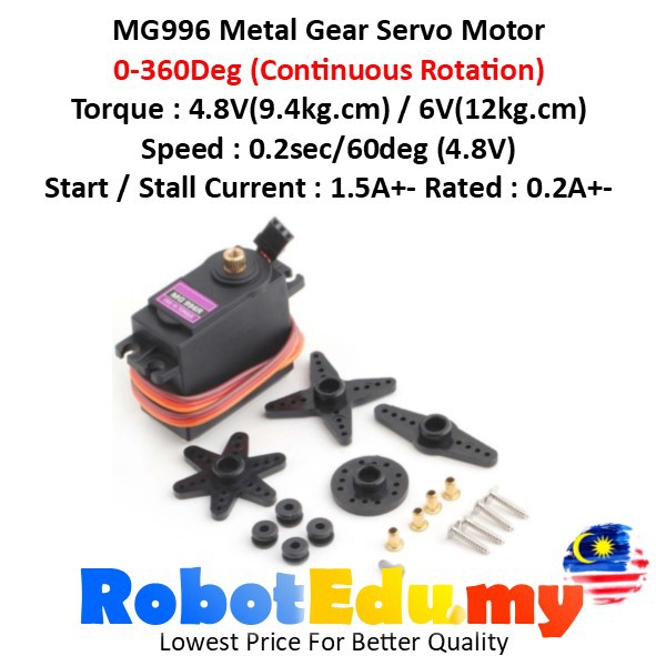 MG995 MG996r SG90 9g MG90s S3003 Metal / Plastic Gear 180 / 360 Deg Degree Micro Servo Motor Set ...