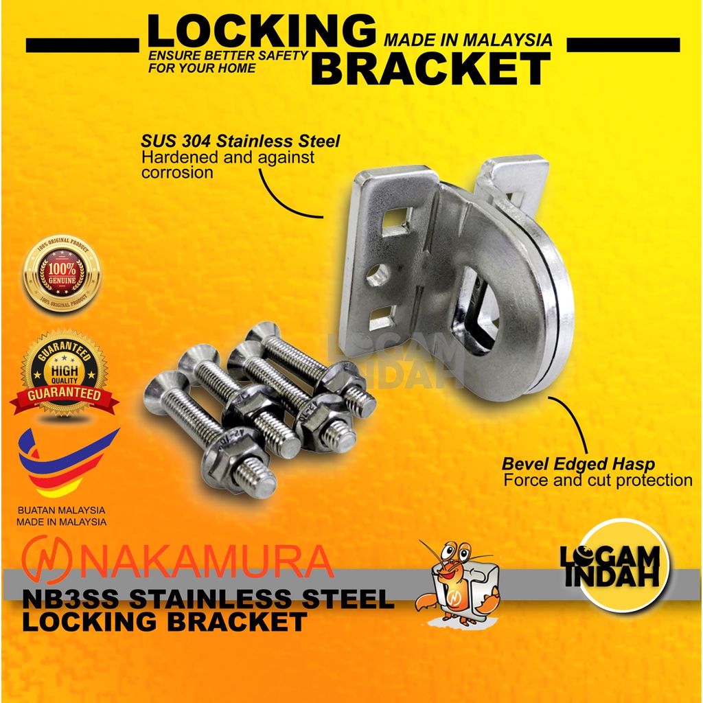 NAKAMURA (NB3SS) SUS304 STAINLESS STEEL LOCKING BRACKET NB3SS / LOCK EAR / LOCK HASP (MADE IN ...