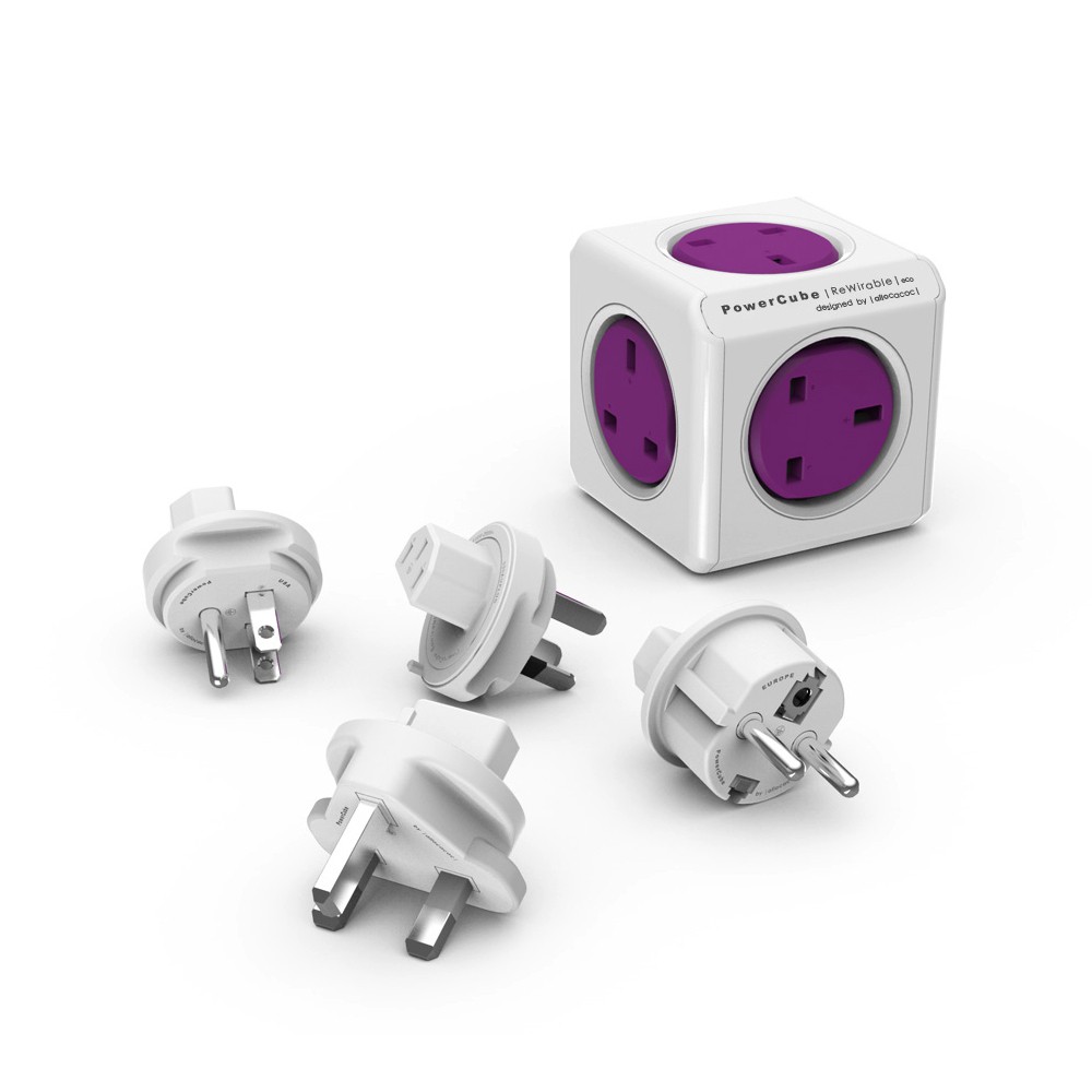 Allocacoc 1840 PowerCube Socket ReWirable Travel Multi Plugs Copper Wire Adapter 模方多功能纯铜电源插座 一转多 ...