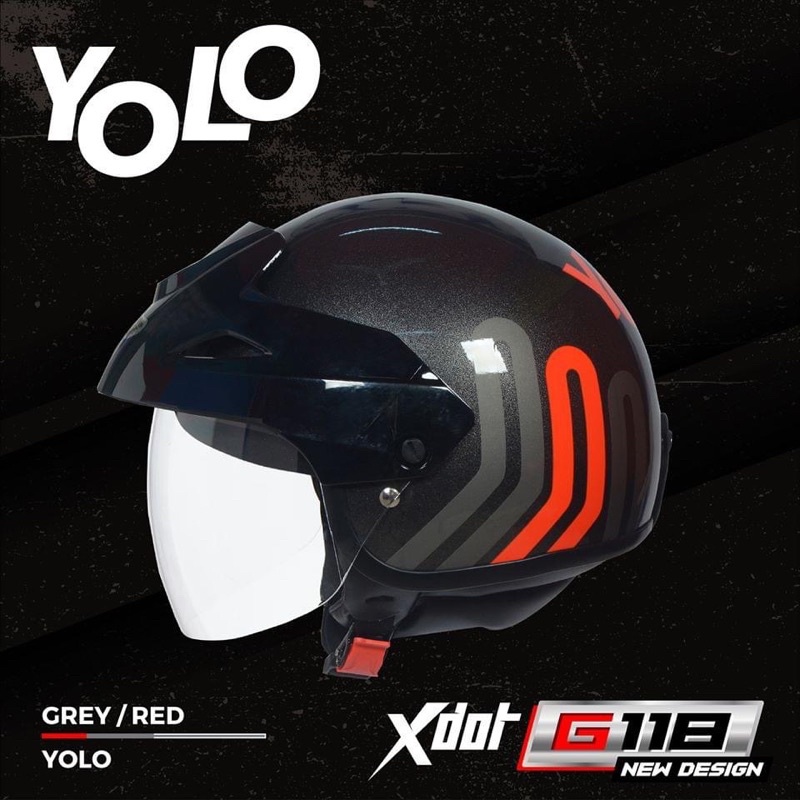 🔥XDOT G118 HELMET - YOLO EDITION (You Only Live Once)🔥 | Shopee Malaysia