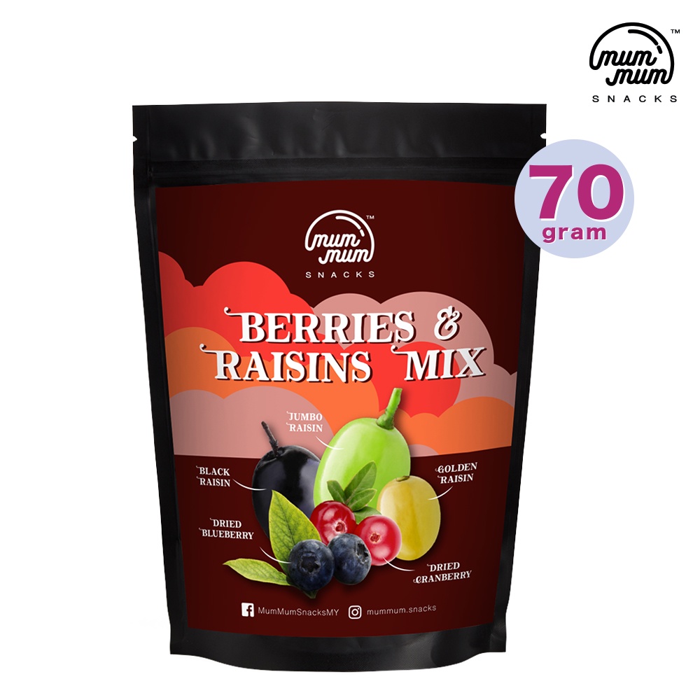 Berries & Raisin Mix [70g] - MINI PACK (Jumbo Raisin, Black Raisin ...