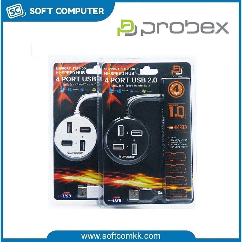 Probex UH-H4/17 4 Ports USB 2.0 Hub for PC/Computer/Laptop/Notebook ...