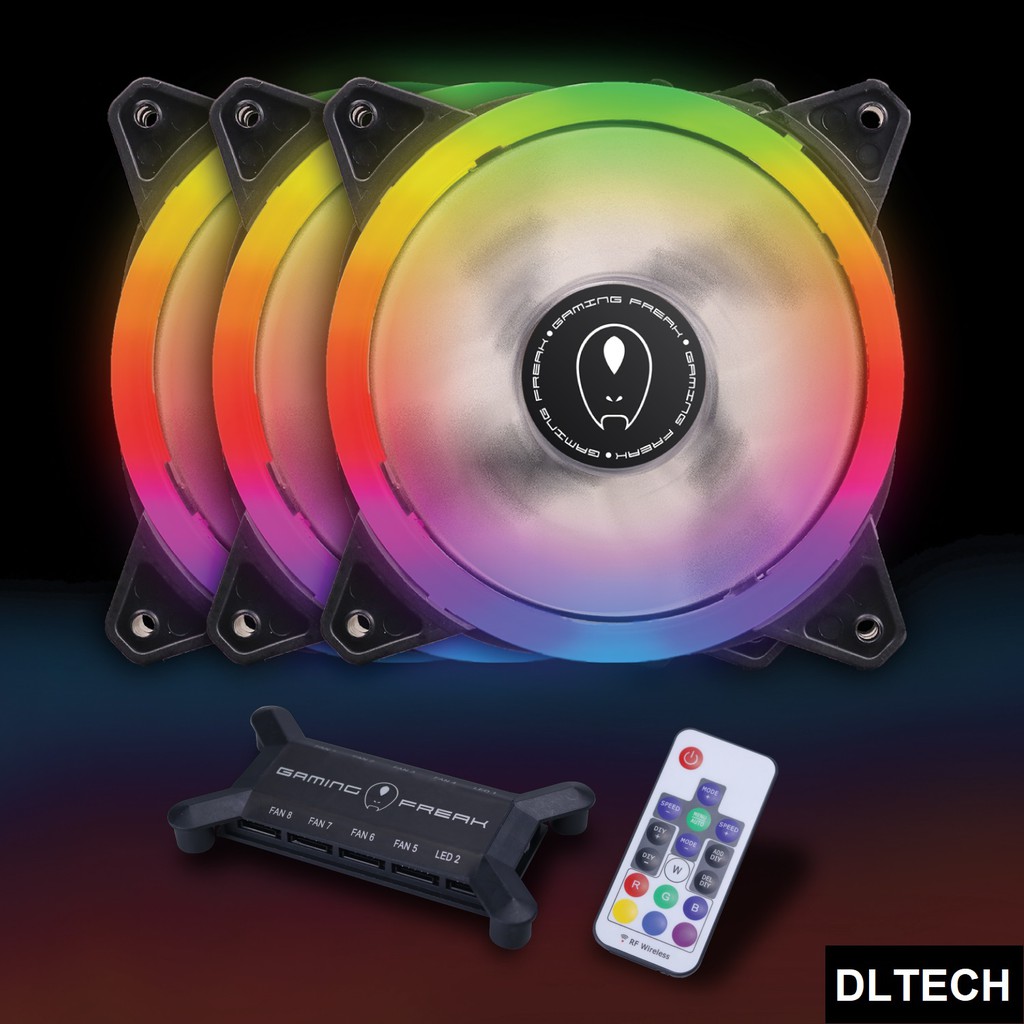 Gaming Freak Lumina Dual Ring 12cm RGB LED Fan 3-in-1 | Shopee Malaysia