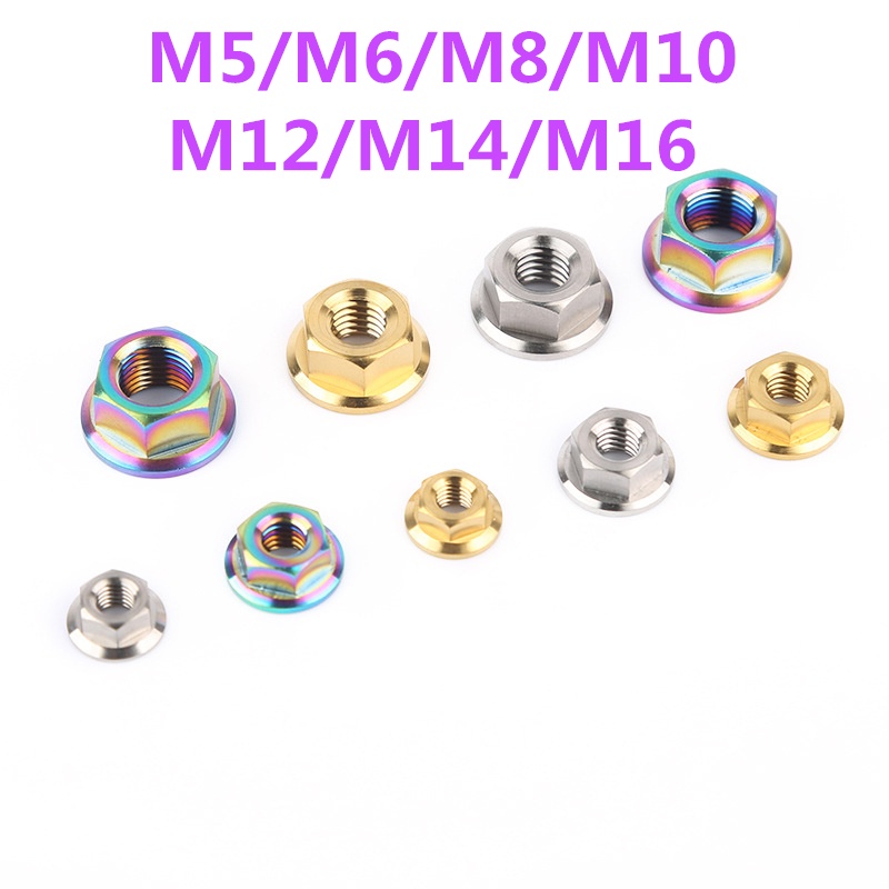 Titanium Nuts Ti M5 M6 M8 M10 M12 M14 M16 Flange Nut Screws Bolts for ...
