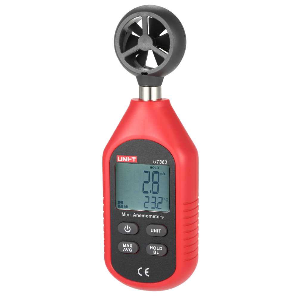 UNI-T UT363 Mini LCD Display Digital Anemometer Wind Speed Temperature ...