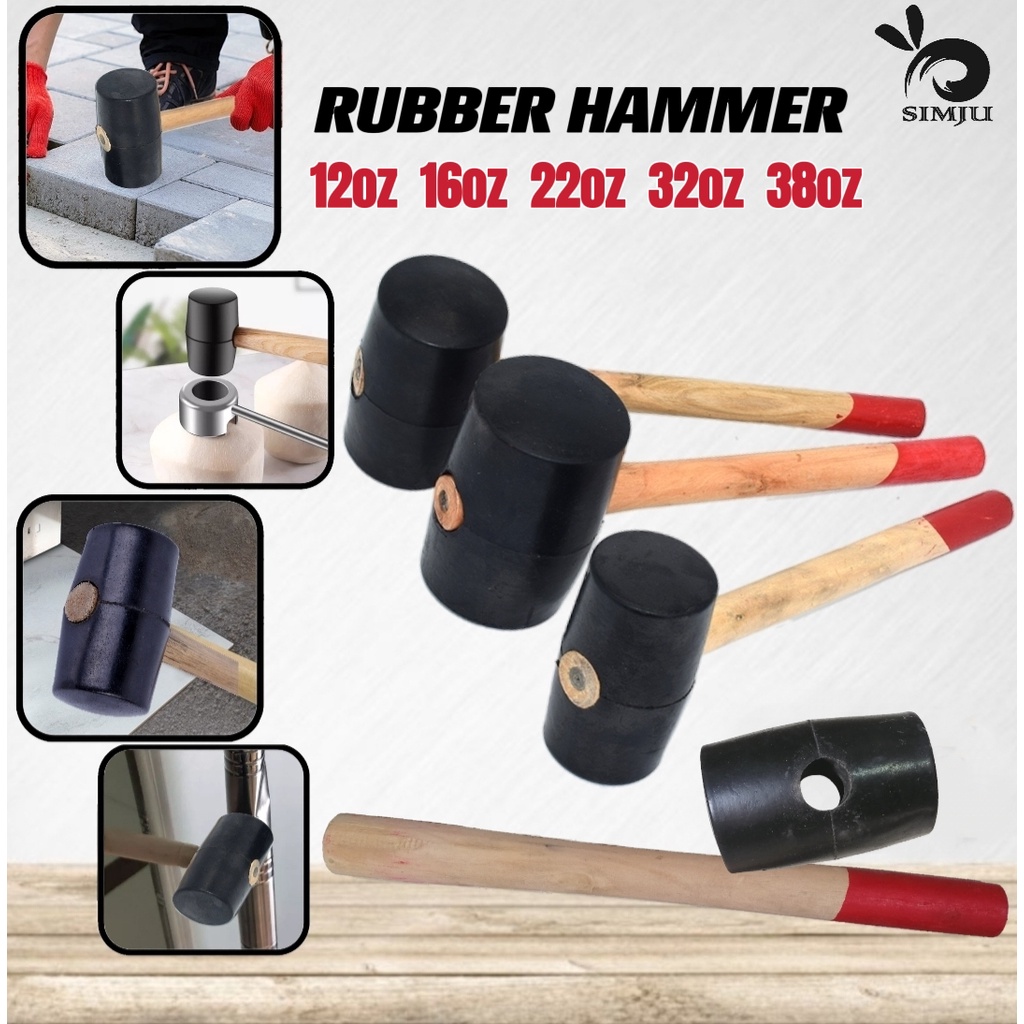 Multifunction Removable Wood Handle Rubber Mallet Hammer Hammer Getah ...