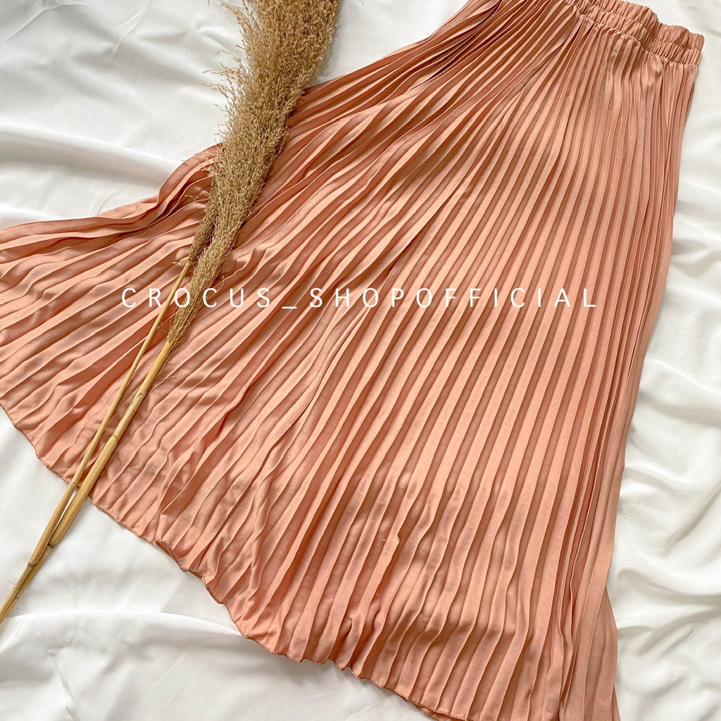 Hyget 256 PREMIUM HYGET Pleated FLARE SKIRT FLOWY FREXA | Shopee Malaysia