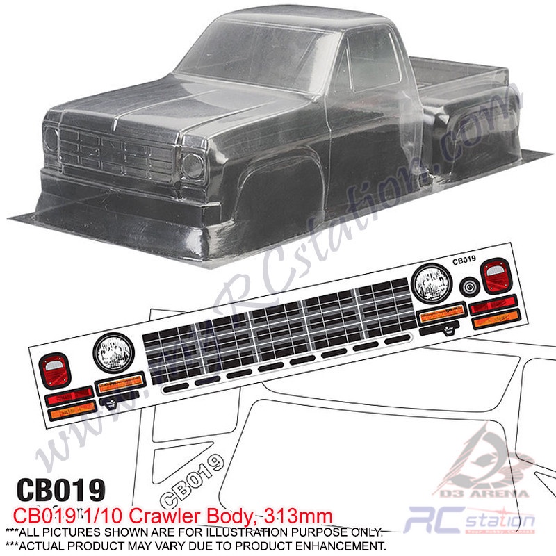Team C Crawler Clear Body Shell CB019 1/10 Crawler Body (Width 220mm ...