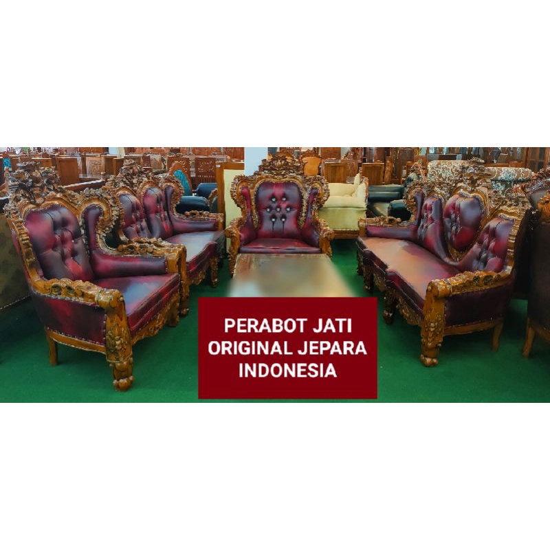 JATI ORIGINAL JEPARA INDONESIA 💯 SET SOFA JATI MEWAH & SET BESAR ...