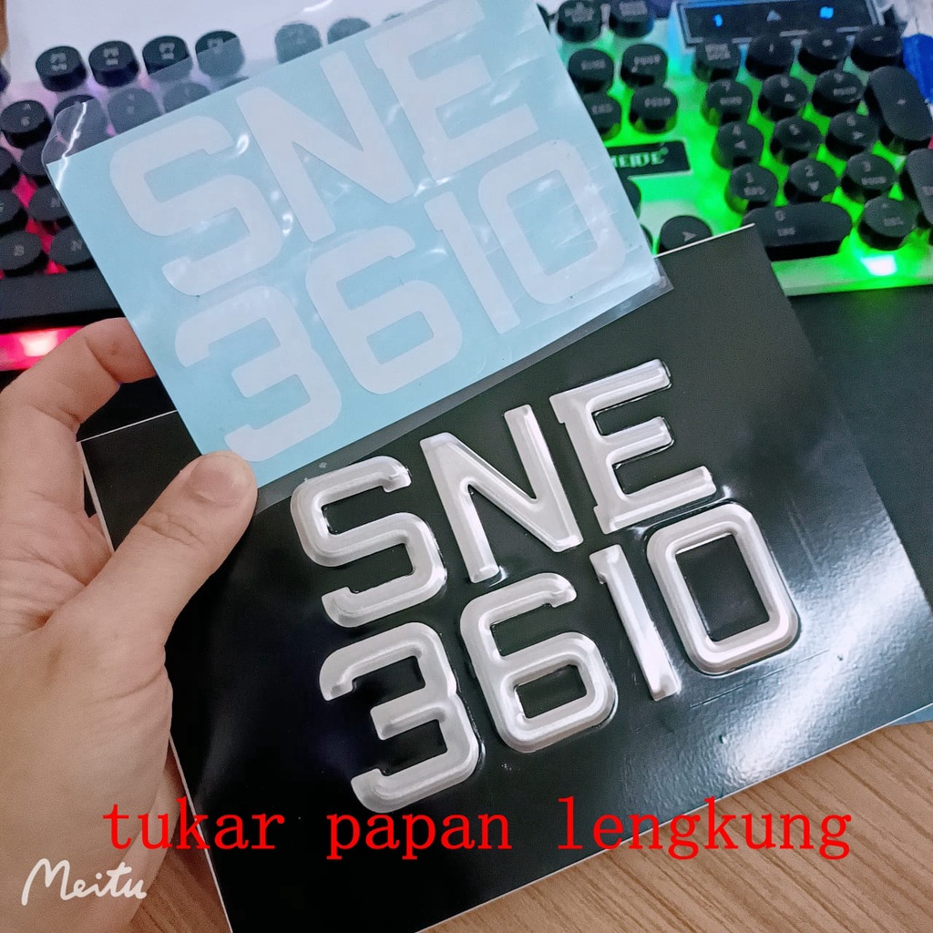 TIEM10 DESIGN PLATE BESI MOTOR KETUK (Warna Original Aluminum) Number ...