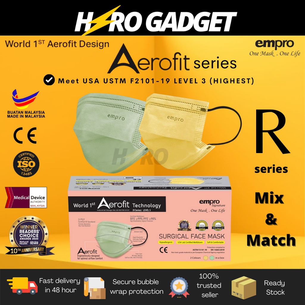 EMPRO R Series 3 Ply Aerofit Surgical Mask 50pcs per box | Shopee Malaysia