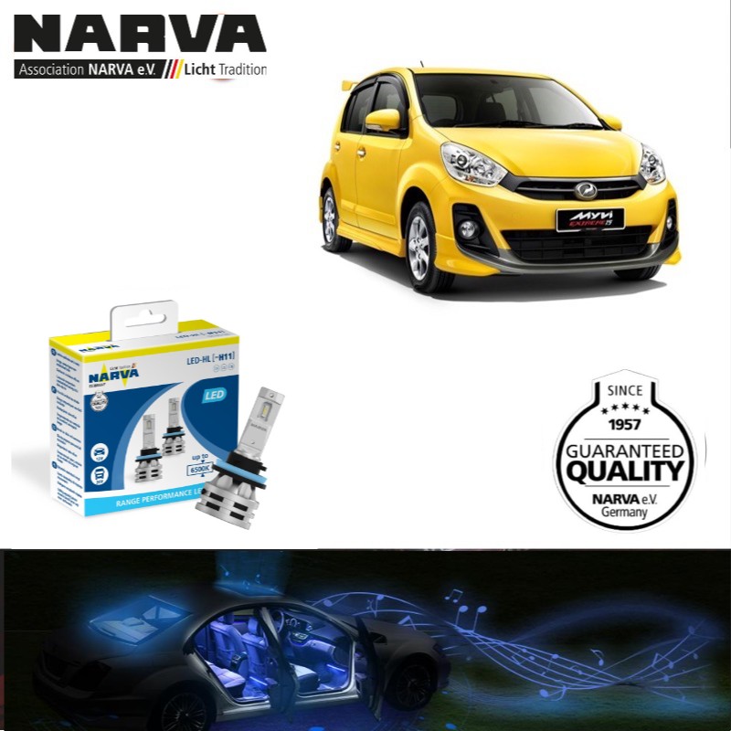 Narva Range Performance LED H11 Headlight Bulb for Perodua Myvi Lagi ...