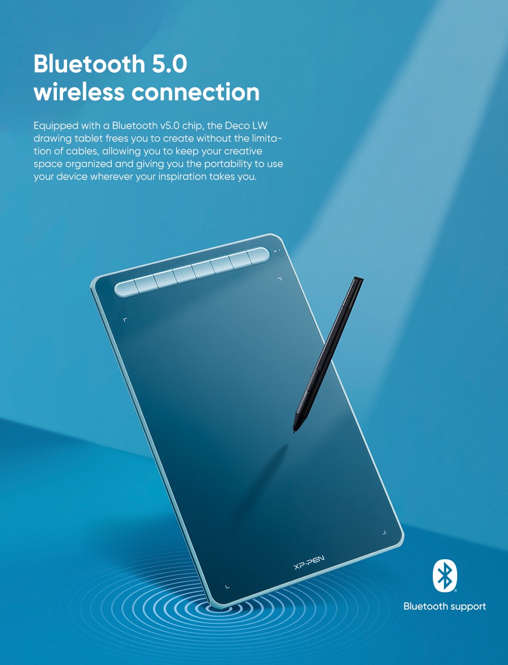 XPPen DECO LW Wireless Drawing Tablet Digital Graphic Tablet Pen Tablet ...