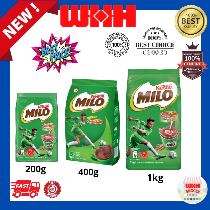 Nestle MILO Activ-Go Chocolate Malt Powder (200g/ 400g/ 900g) Instant Choco Drink | Shopee Malaysia