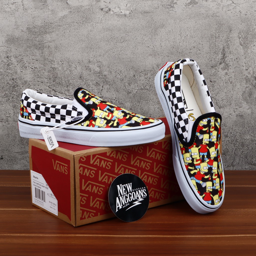 Vans Slip On X Motif The Simpsons Bart Wide Checkerboard DT Shoes ...