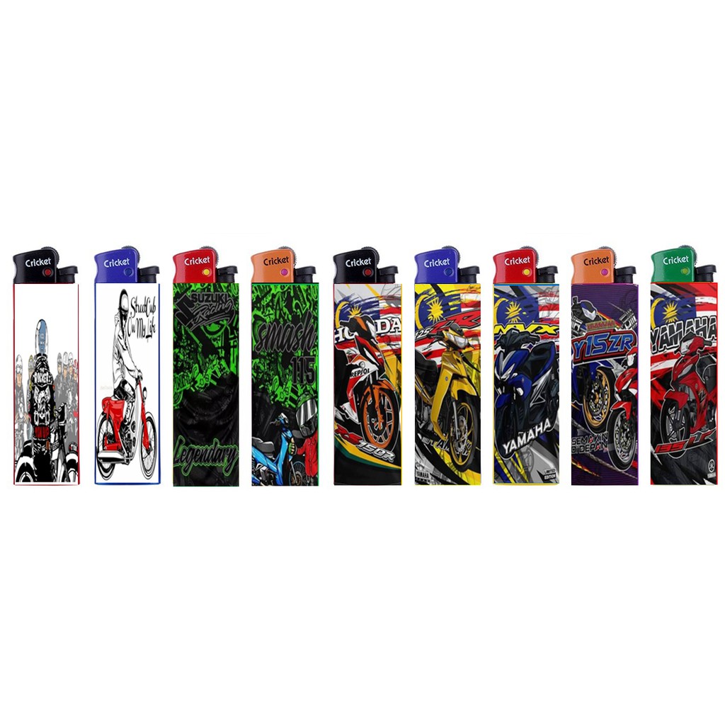 MAT MOTO SPECIAL 9 PCS LIMITED EDITION CUSTOM CRICKET LIGHTER | Shopee ...