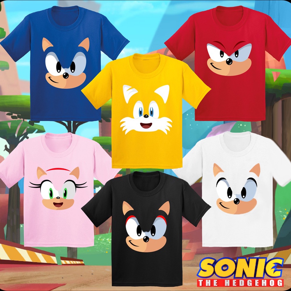 SONIC The Hedgehog Face Tee Children Clothes Friend Shirt Cartoon ...