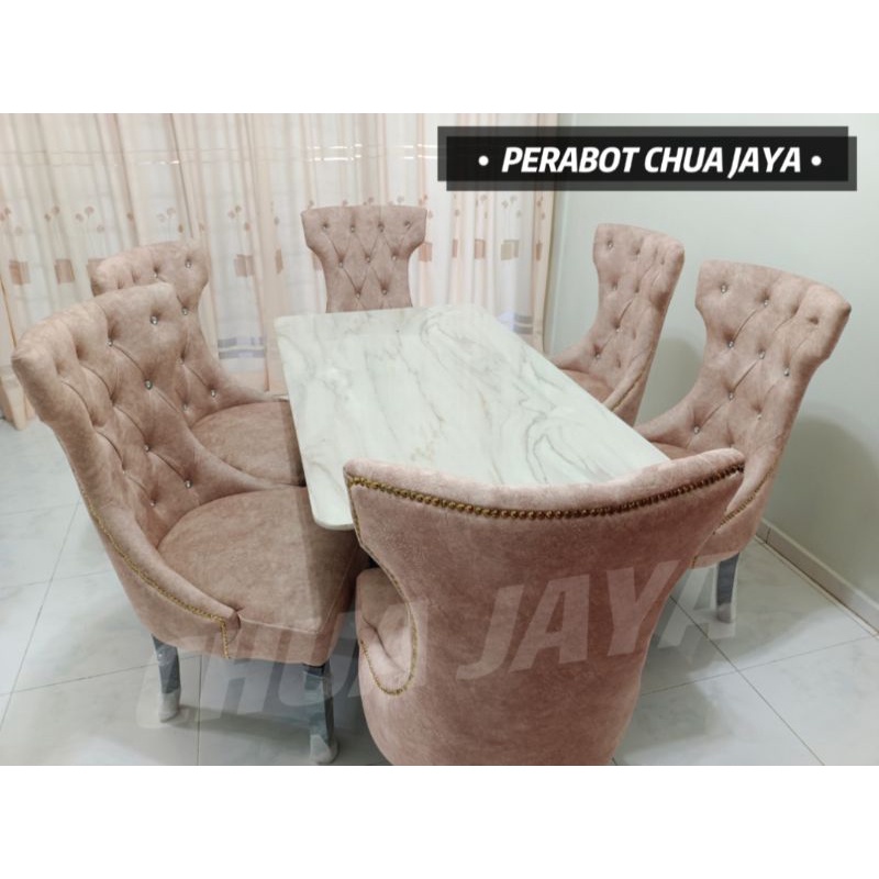 Chesterfield Butterfly Dining Set (Dining Table + Dining Chairs) 6+1 ...