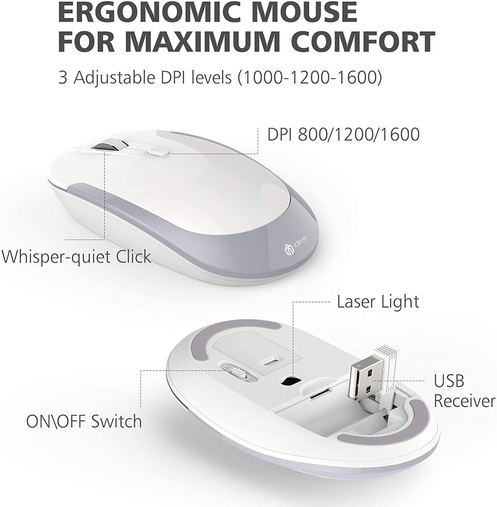 iClever GK03 Wireless Keyboard and Mouse Combo - 2.4G Portable ...