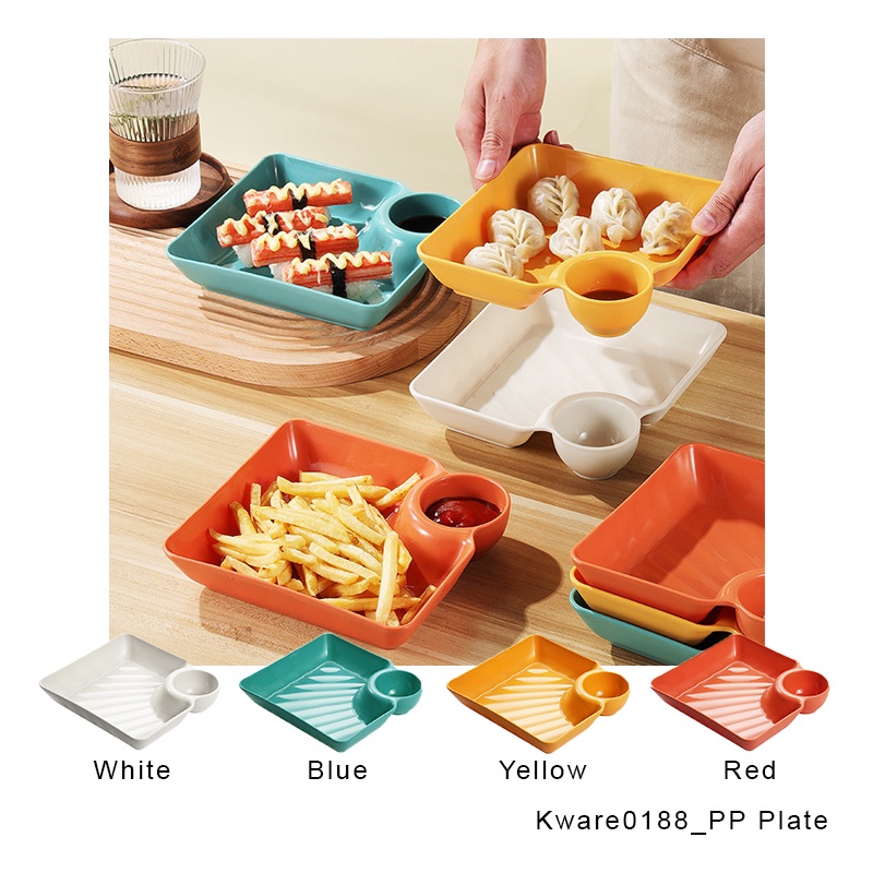 Colourful plates multipurpose pp plastic plate piring tableware dining ...