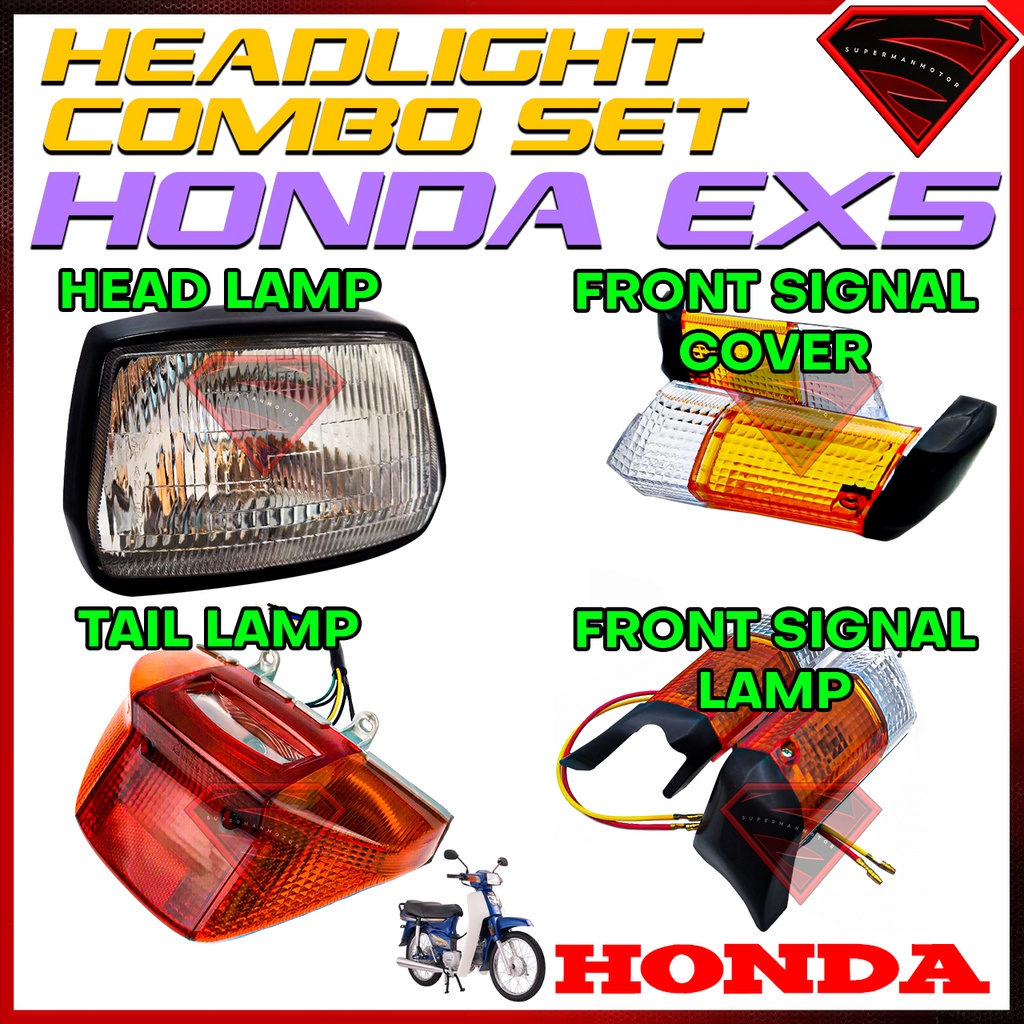 HEAD LAMP/FRONT SIGNAL DEPAN/SIGNAL COVER/TAIL LAMP/TAIL LAMP COVER HONDA EX5/EX5 HP/EX5 HIGH ...