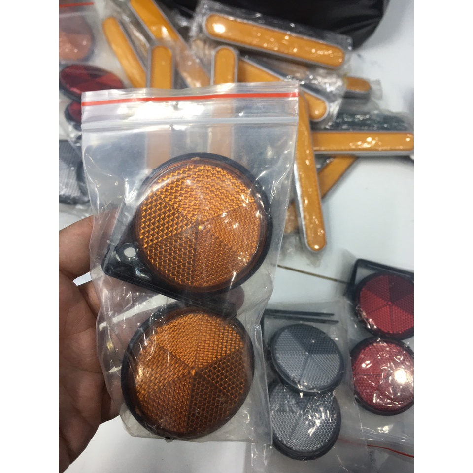 Reflective cat eyes with full front and rear screws, fork stickers for ...