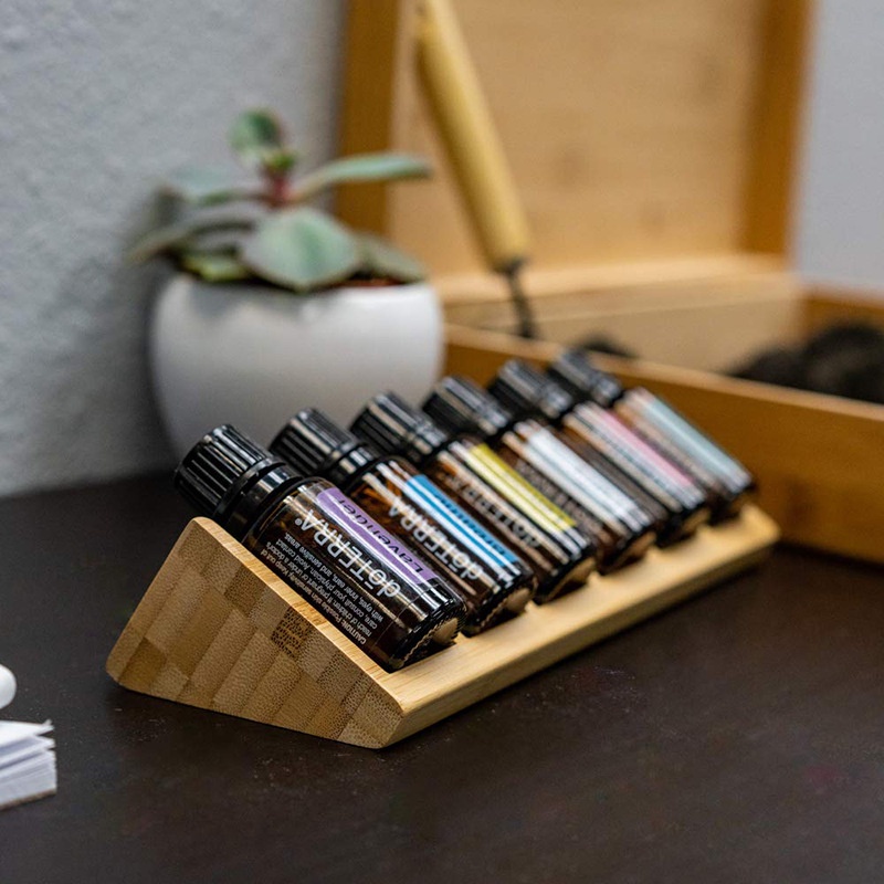essential oil display rack solid wood storage box 6 grids 15ml bottles ...