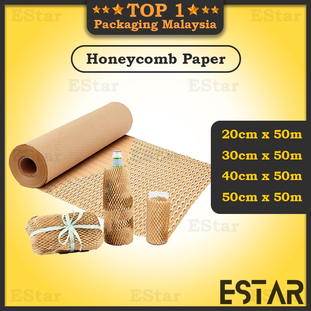 50m Honeycomb Paper Wrap Honeycomb Wrapper Kraft Paper Gift Box Wrapper Eco friendly Bubble Wrap ...