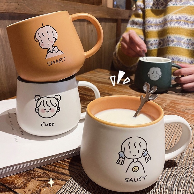 🔥[Ready Stock] Creative cartoon ceramic mug / coffee milk tea ceramic ...