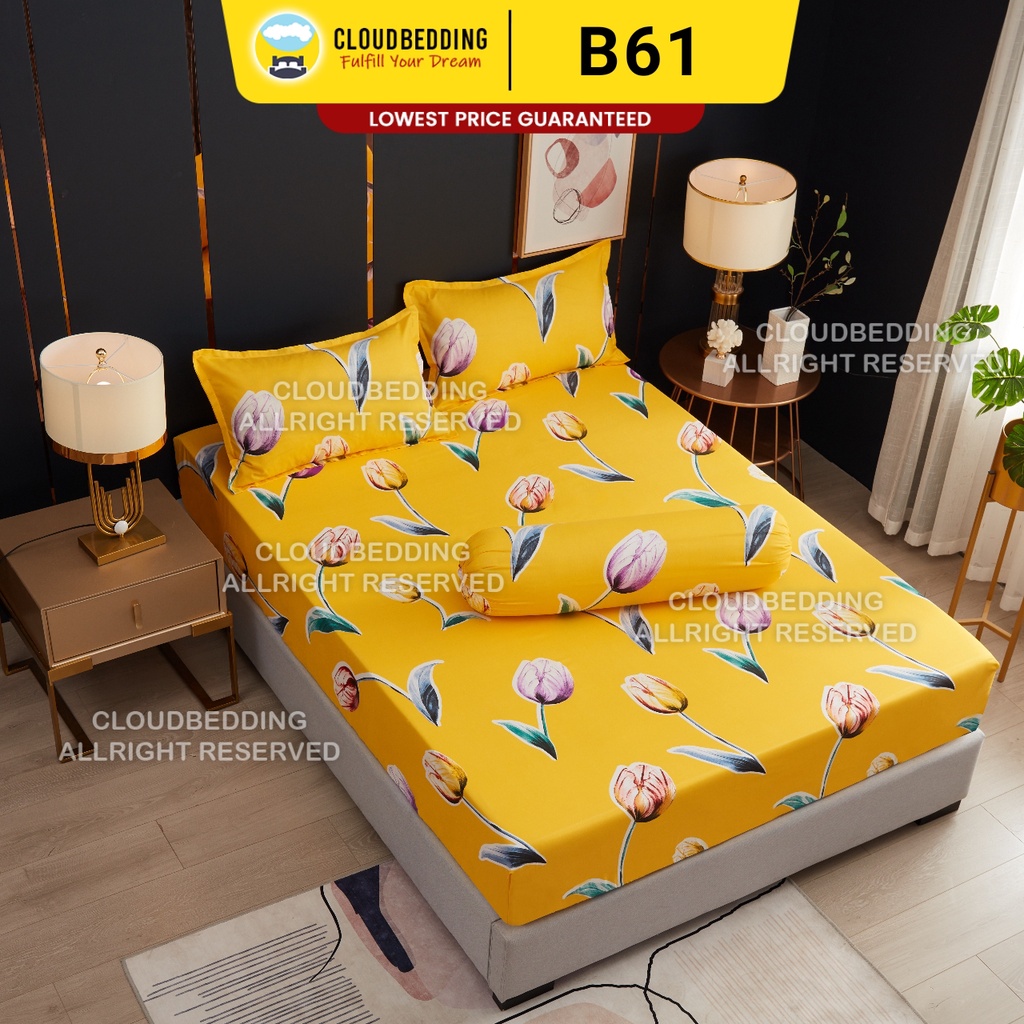 4in1 Queen King/ 2in1 Single Cotton Premium Cadar Bedsheet Set Sarung ...