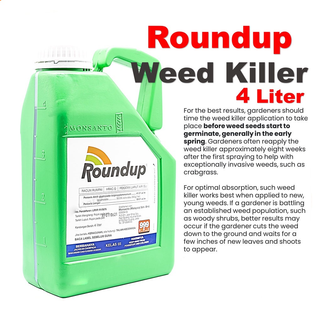 [ 1 UNIT ] 4L ROUND UP SPARK rumput rampai racun rumput roundup racun ...