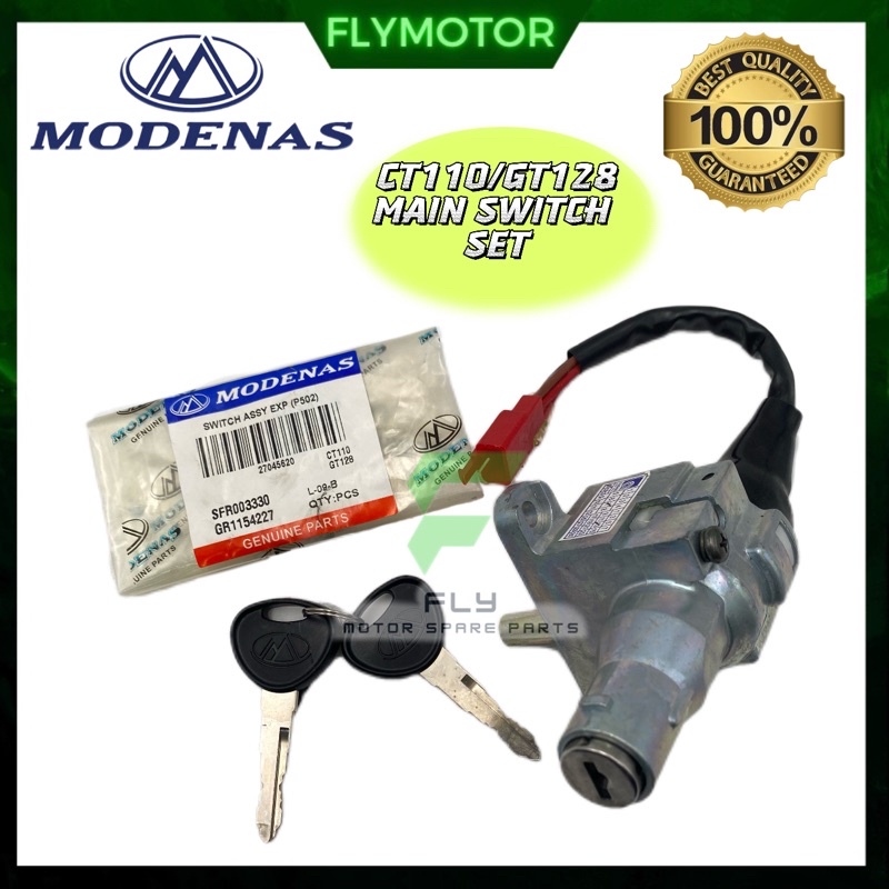 MODENAS GT128 / CT110 MAIN SWITCH SET/ KEY SET/ KUNCI SUIS SET | Shopee ...