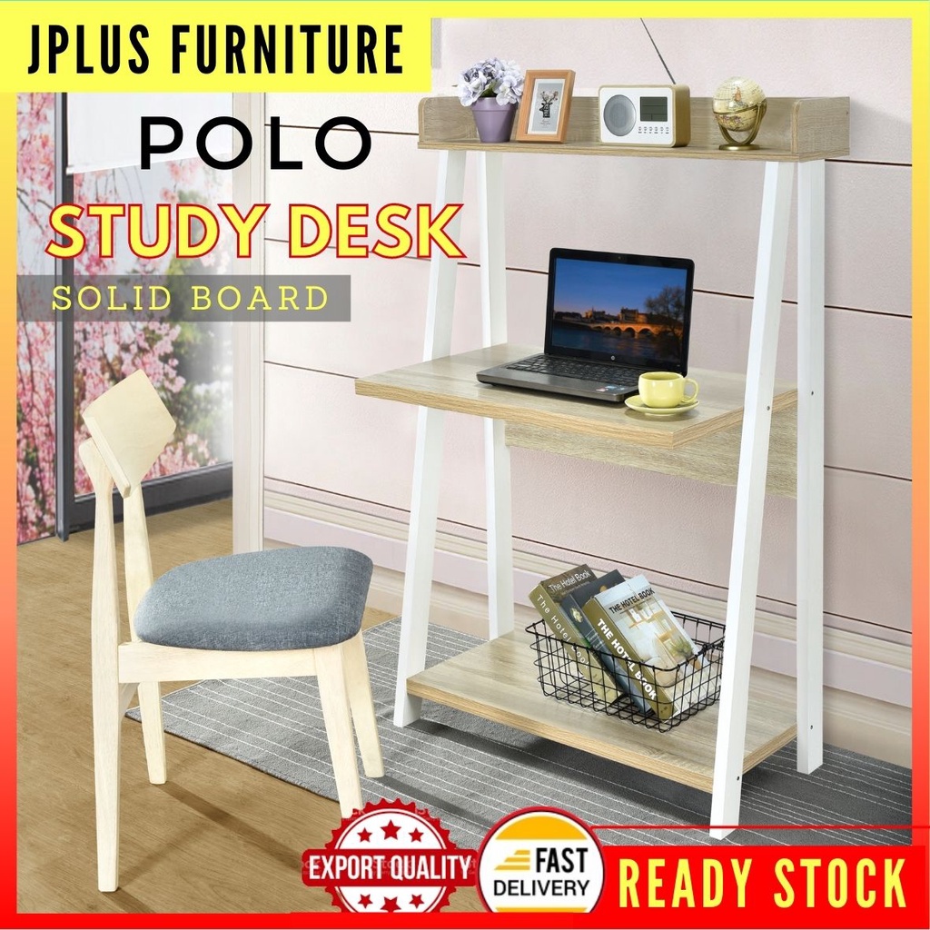 Jplus Study Desk Office Computer Table Solid Board Studyroom Shelf Meja ...