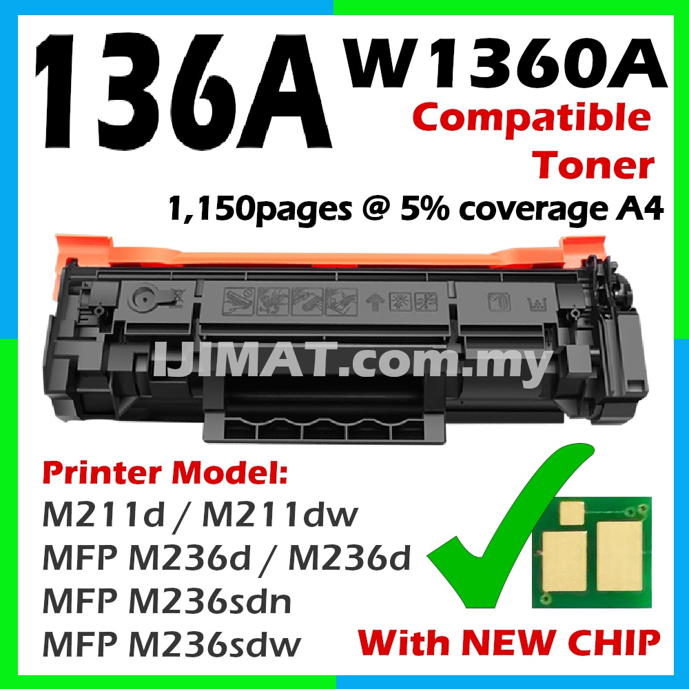 🔥WITH CHIP🔥 Toner Compatible W1360A 136A W1360X 136X W1360XL HP ...