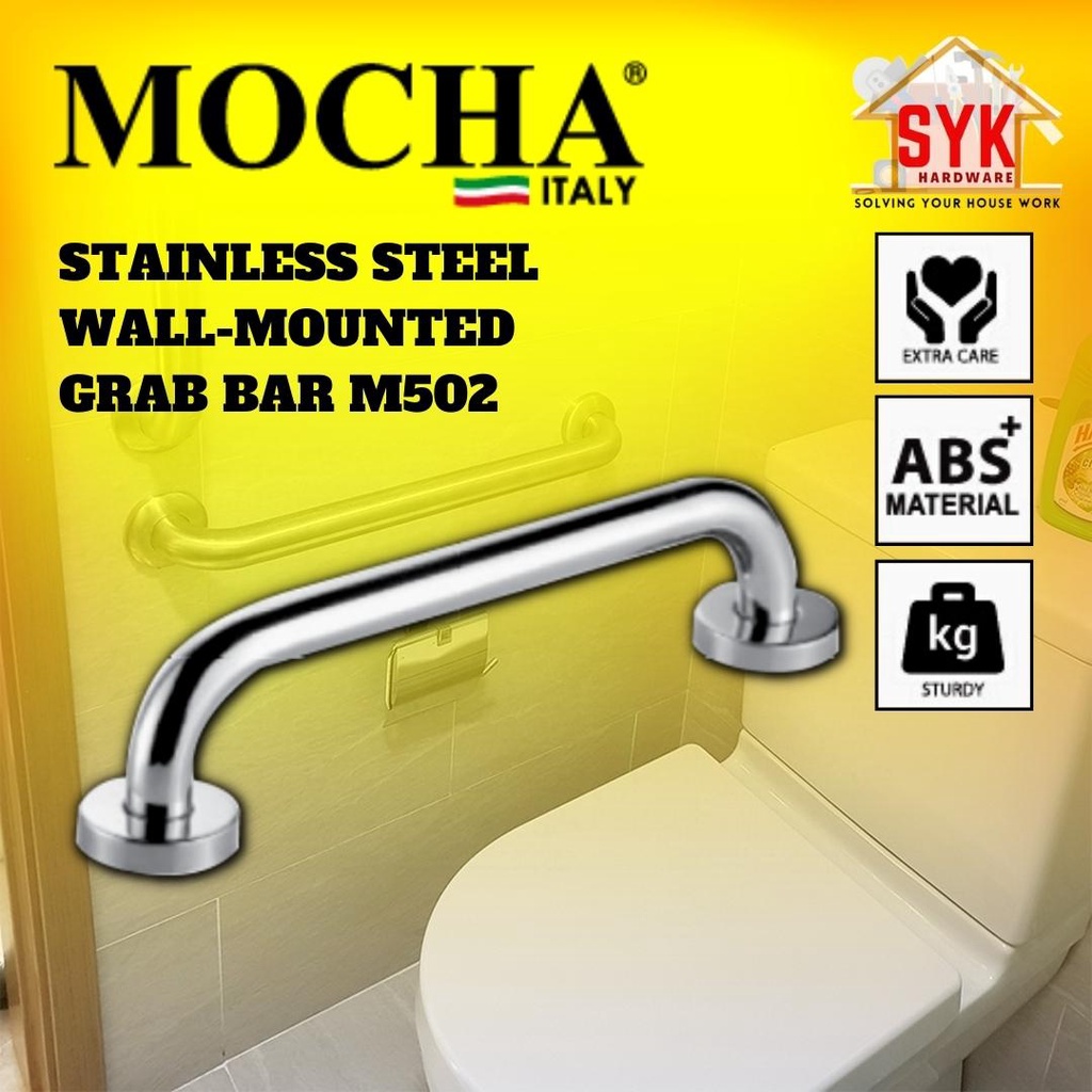 SYK MOCHA M502 Stainless Steel Toilet Wall Mounted Hand Grab Bathroom ...