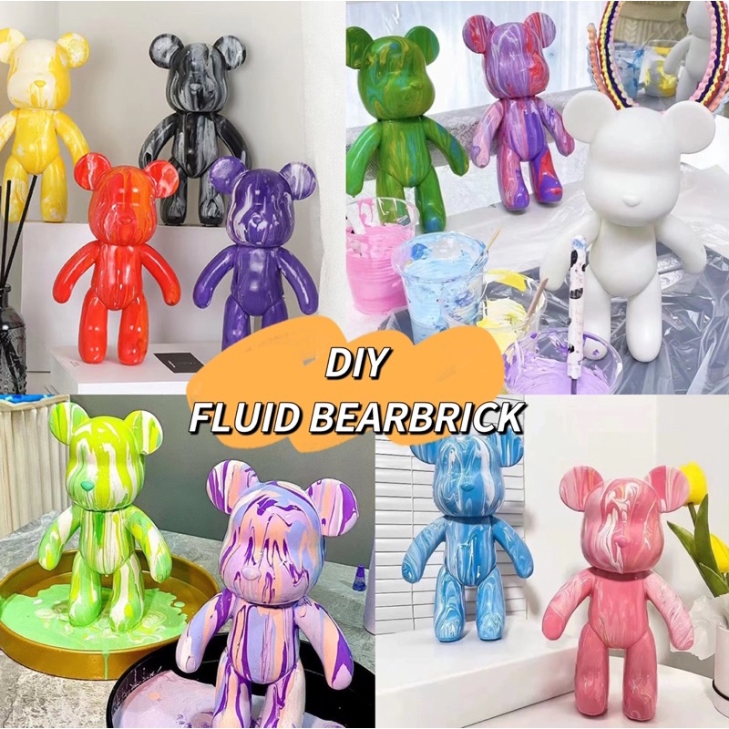 🐳DIY Fluid Bearbrick Handmade Violent Bear Personality Model Ornaments ...