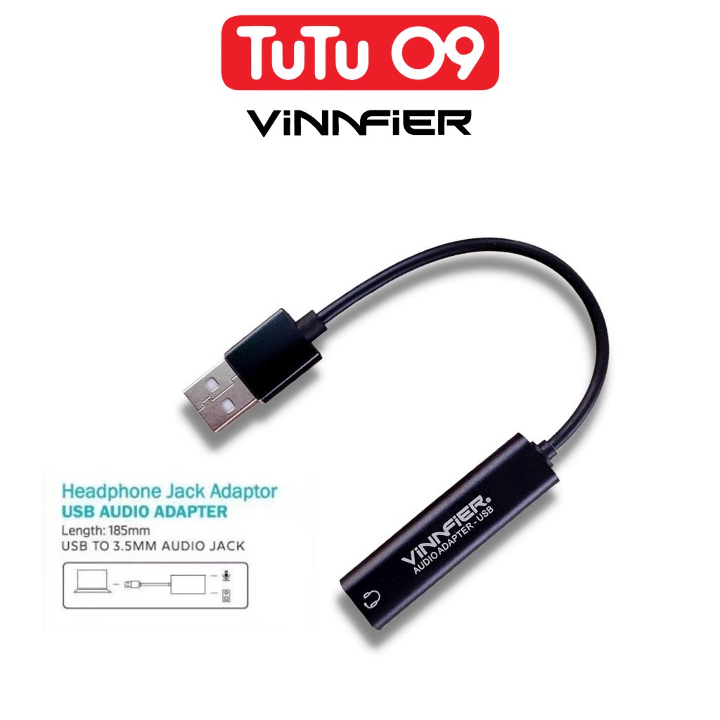 Vinnfier USB to 3.5MM headphone Jack Adapter Notebook Desktop Tablet ...