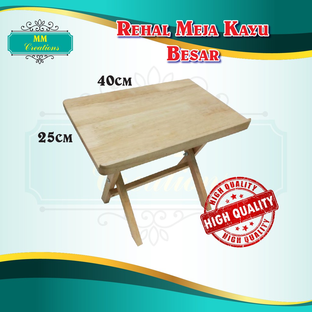 Rehal Meja Lipat Kayu Saiz Besar (25cm x 40cm)(L) untuk Iqra, Muqaddam ...