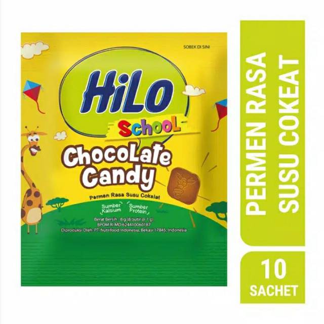 Hilo School Chocolate Candy High Calcium 10sachet/1dozen (1 Sachet ...