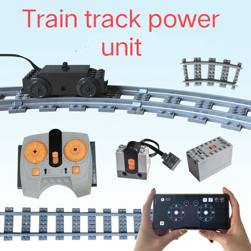 Moc Building Block City Train Track Motor Motor Adjustable Speed Remote ...