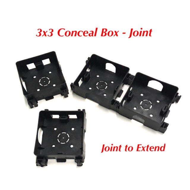 3x3 pvc Conceal joint Box / 3x3 PVC Black Box | Shopee Malaysia