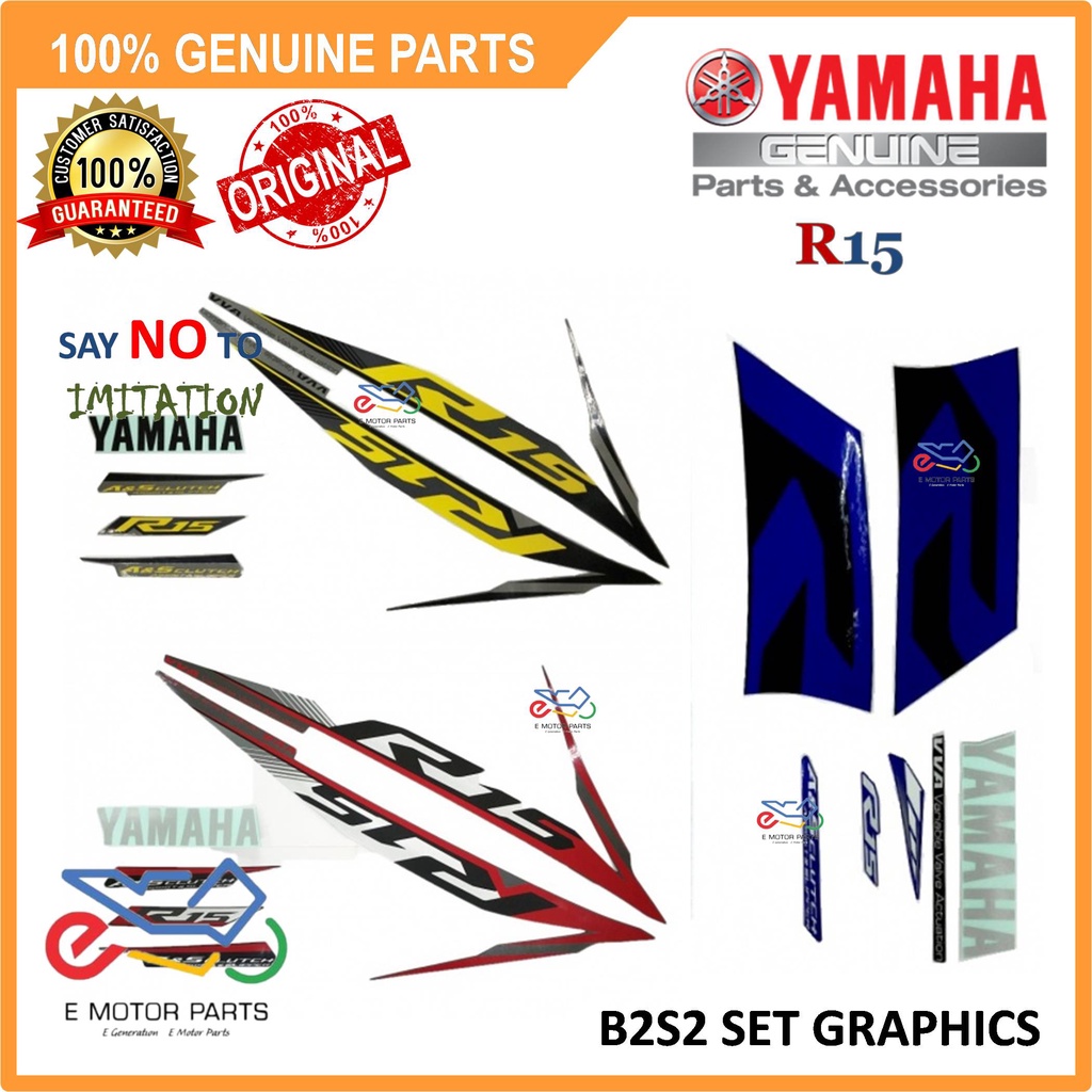 R15 GRAPHIC R15 STICKER R15 B2S2 SM12 SET GRAPHIC R15 BODY STRIPE GREY ...