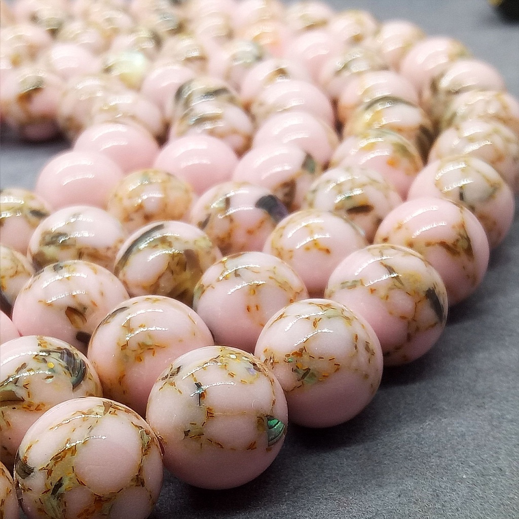 4/6/8/10mm Pink Shell Turquoise Natural Stone Loose Beads DIY Bracelet ...